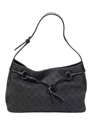 Gucci Gg Horsebit Shoulder Bag - Black