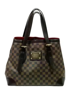 LOUIS VUITTON 2010 Mm Hampstead Checked-pattern Tote Bag - Brown