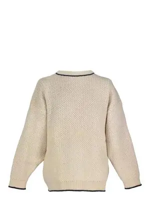 JOSEPH Crew Neck Elbow-patch Sweater - White