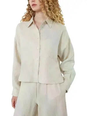 Max Mara Pocket-detail Linen Shirt - Neutrals