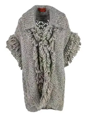Missoni Knitted Fringed Coat - Grey