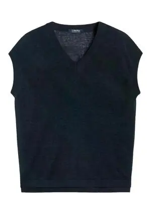 Max Mara Ghianda V-neck Knitted T-shirt - Blue