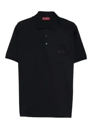 Gucci Pocket-detail Cotton Polo Shirt - Blue