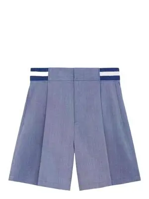 Loewe Logo-embroidered Striped-waist Shorts - Blue