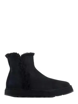 Giorgio Armani Suede Ankle Boots - Black