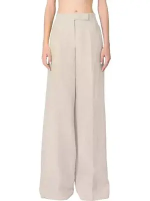 Max Mara Palazzo Linen Trousers - Neutrals
