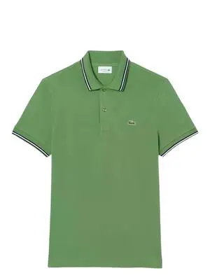 Lacoste L.12.12 Striped Collar Polo Shirt - Green
