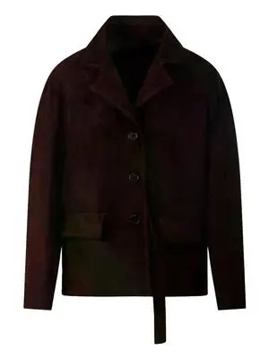 SALVATORE SANTORO Buttoned Suede Jacket - Brown