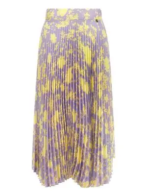 CATALINA D'ANGLADE Floral-print Pleated Midi Skirt - Purple