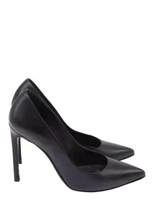 Saint Laurent Anja Pointed-toe Leather Pumps - Black