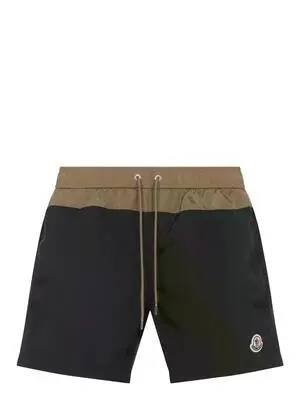 Moncler Two-tone Swim Shorts - Black