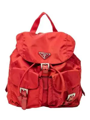 Prada Triangle-logo Backpack - Red