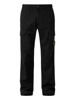 Stone Island Logo-patch Cargo Trousers - Black