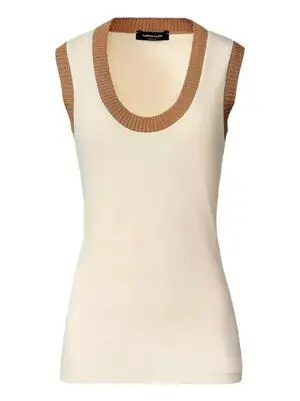 Fabiana Filippi Ribbed Scoop-neck Top - Neutrals