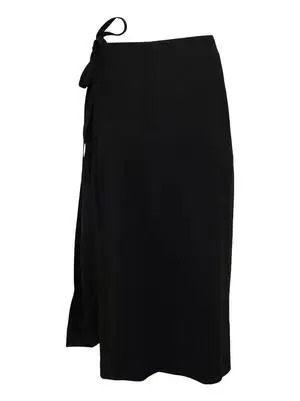 Theory Pleated Wrap Midi Skirt - Black
