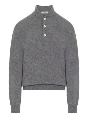 UMIT BENAN Francis Buttoned Cashmere Sweater - Grey