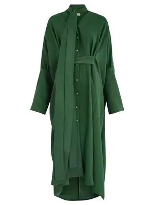 Palmer//harding Emotive Oversize Collared Maxi Dress - Green