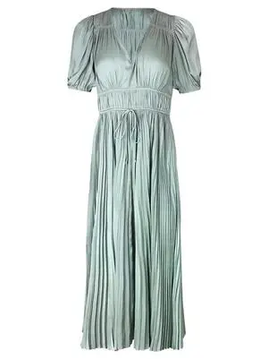 Ulla Johnson Audra Pleated Dress Green