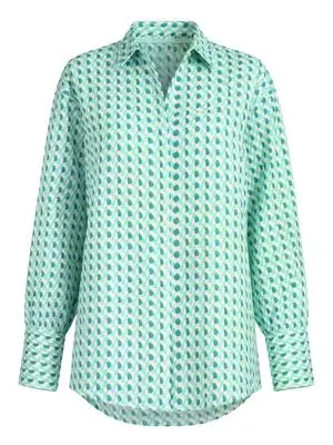 SEAFOLLY Geometric Print Button-Down Shirt