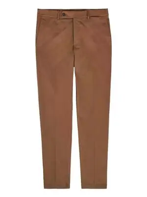 SLOWEAR Buttoned Straight-leg Trousers - Brown