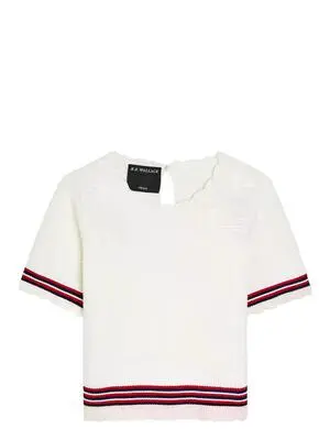 B.B. WALACE Striped-Trim T-Shirt