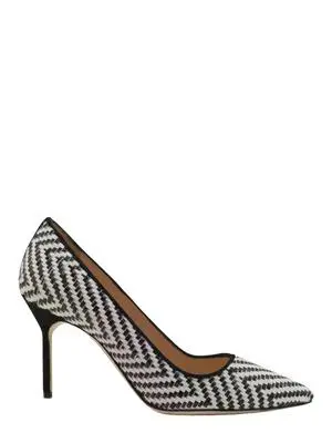 Manolo Blahnik Bb Pointed-toe Raffia Pumps - White