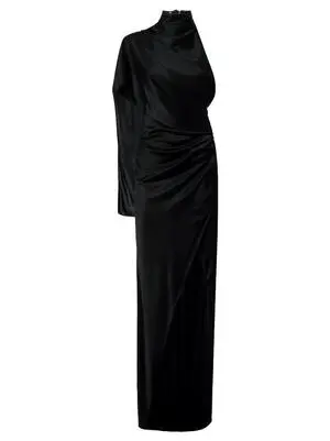 Andamane Draped One-shoulder Maxi Dress - Black