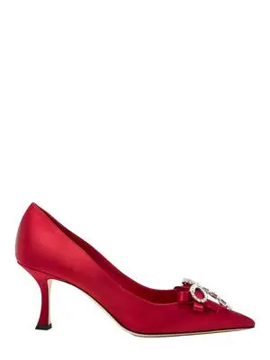 JIMMY CHOO Heeled Pumps With Bow Embellishment - Red