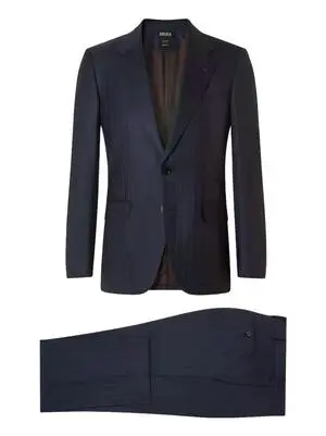 Zegna Striped Wool Suit - Blue