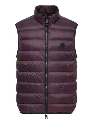Moncler Logo-patch Quilted Gilet - Purple