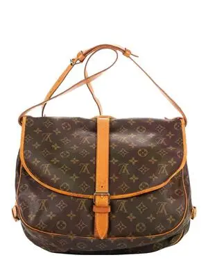 LOUIS VUITTON Saumur 35 Monogram Crossbody Bag - Brown