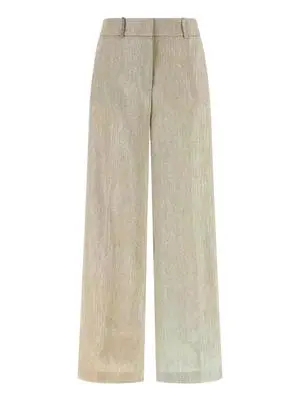 Peserico Lamé-thread Wide-leg Trousers - Neutrals