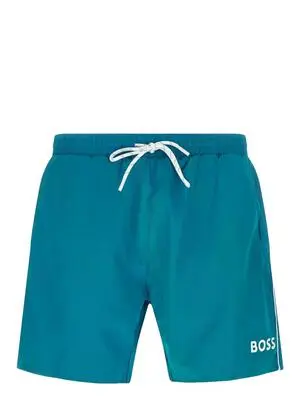 BOSS Logo-print Swim Shorts - Blue