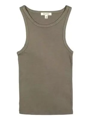 NILI LOTAN Sleeveless Ribbed Tank Top - Brown