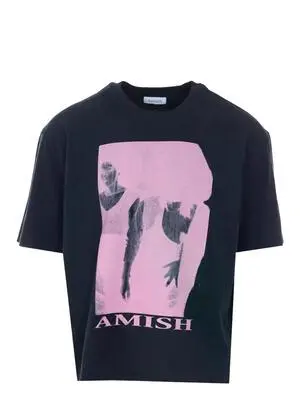AMISH Magic-print Crewneck T-shirt - Black