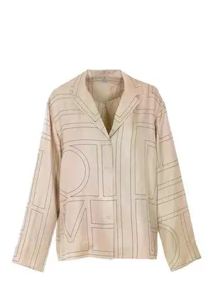 TOTEME Monogram Silk Shirt - Neutrals