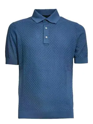 FILIPPO DE LAURENTIIS Button Short-sleeve Polo Shirt - Blue
