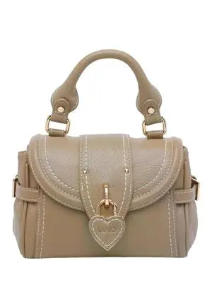 Liu Jo Top Handle Clutch With Heart Pendant - Neutrals