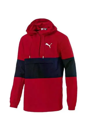PUMA Colorblock Half-zip Hoodie - Red