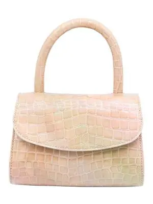 By Far Mini 2.0 Crocodile-effect Tote Bag - Neutrals