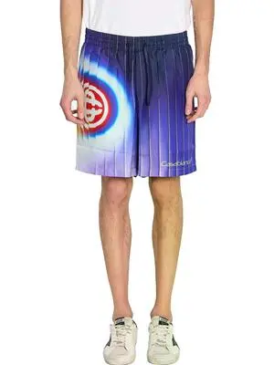 Casablanca Shockwave Print Silk Shorts - Purple