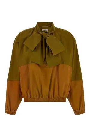 Saint Laurent Colourblock Windbreaker - Green