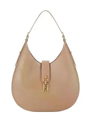 Elisabetta Franchi Logo-charm Shoulder Bag - Neutrals