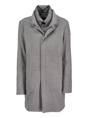 Vintage Hooded Layered Coat - Grey