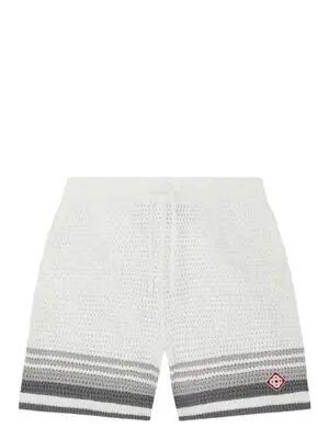 Casablanca Cotton Crochet Tennis Shorts - White