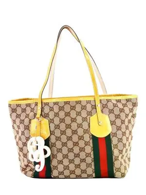 Gucci Jolie Web Gg Canvas Large Tote Bag - Yellow