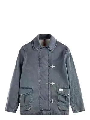 FAY Collared Toggle Jacket - Blue