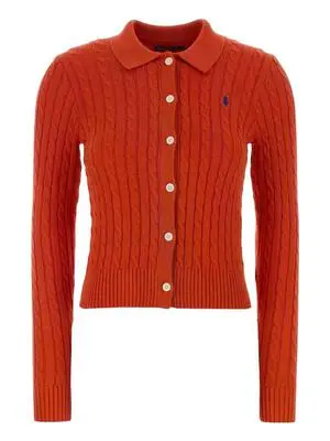 Polo Ralph Lauren Cable-knit Collared Cardigan - Orange