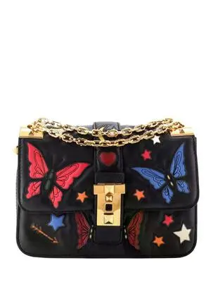 Valentino Garavani B-rockstud Butterfly Applique Leather Shoulder Bag - Black