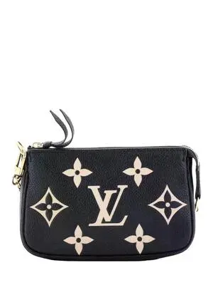 LOUIS VUITTON Pochette Accessoires Bicolor Monogram Empreinte Giant Mini Clutch - Black